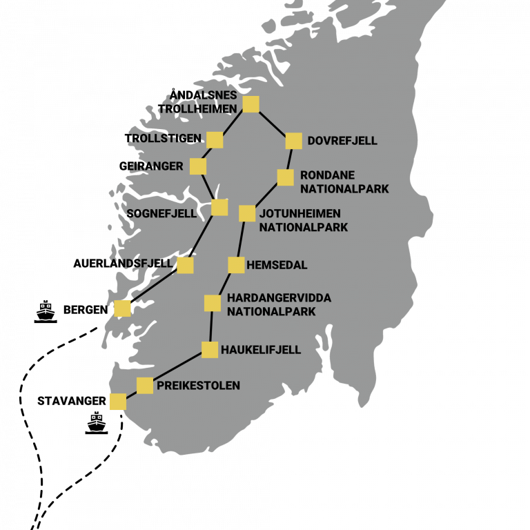 Norwegen Rundreise Auto 14 Tage